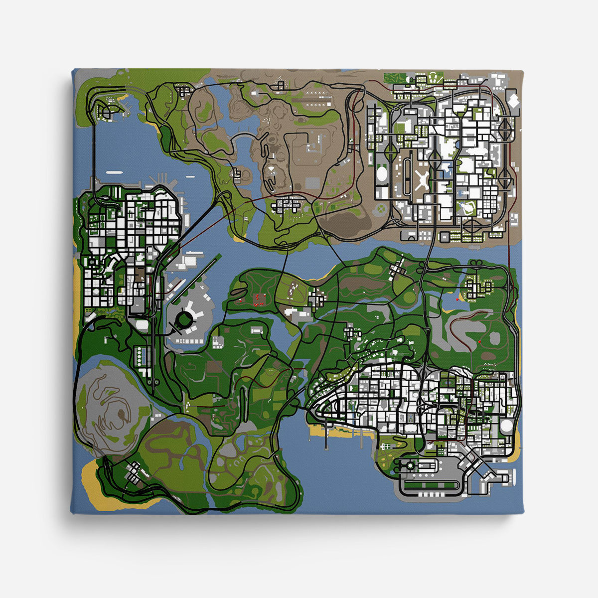 gta map v1, kanvas tablo – Kinnsich